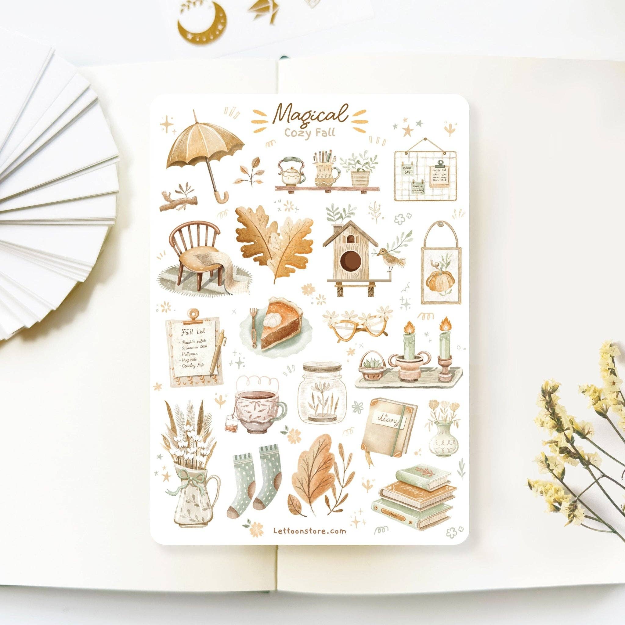 Magical Cozy Fall - Semi-Transparent Sticker Sheet – Cute Stickers Only