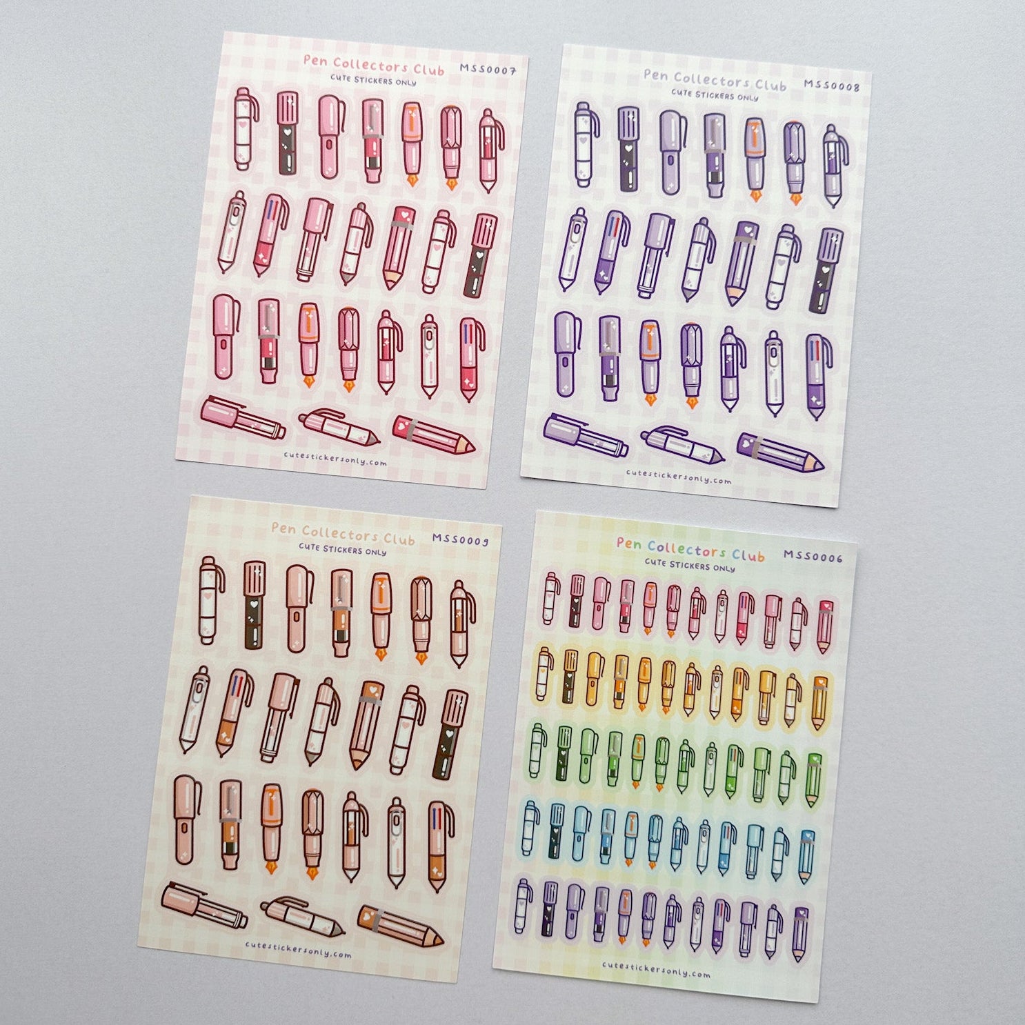 Pen Collectors Club Sticker Sheets – Cute Stickers Only
