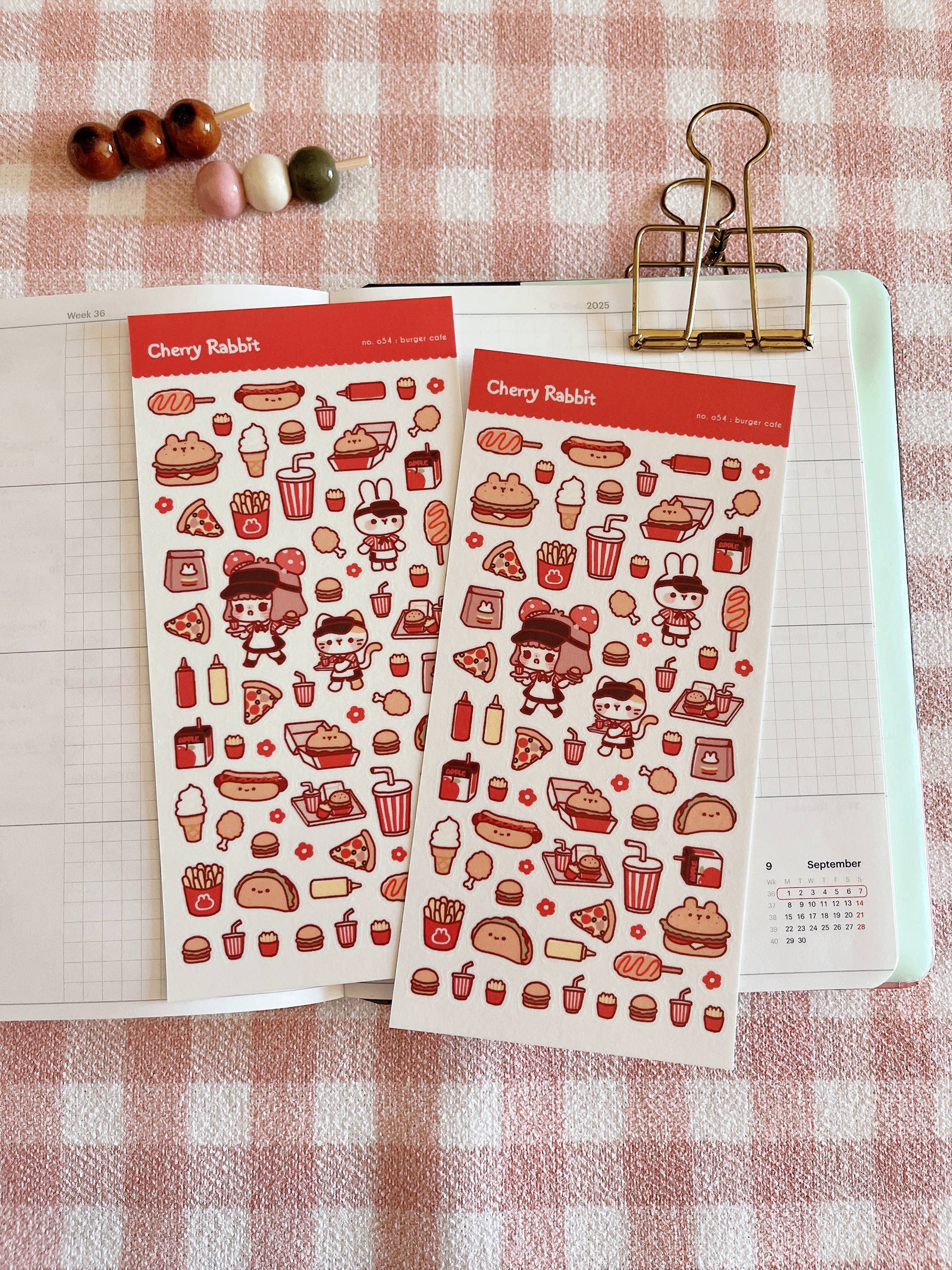 Burger Cafe (ver. 2) Sticker Sheet – Cute Stickers Only